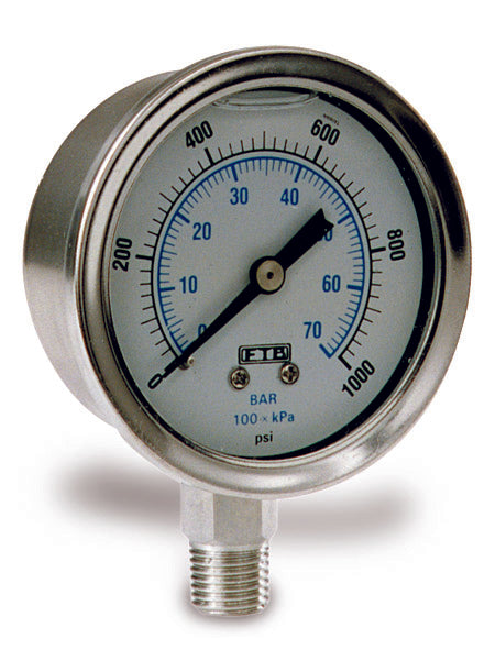 Stainless Steel Pressure Gauge - Bottom Mount | Pressure Washer Supply